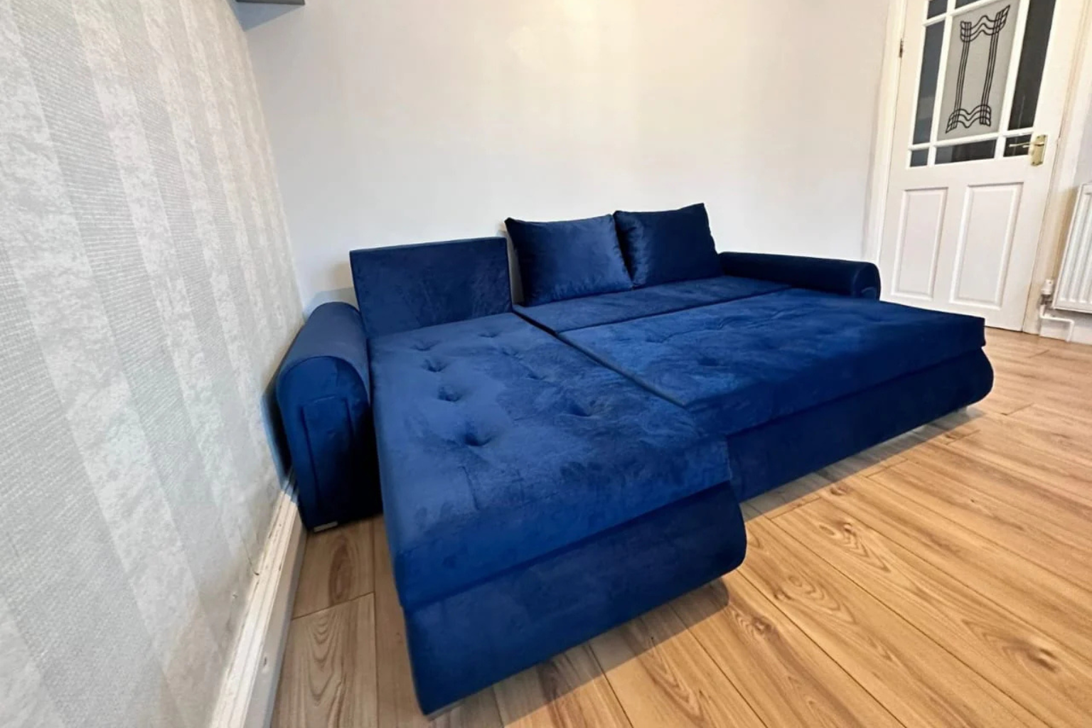 Berlin Universal Corner Sofa Bed with Storage – Navy Blue – Furniture ...